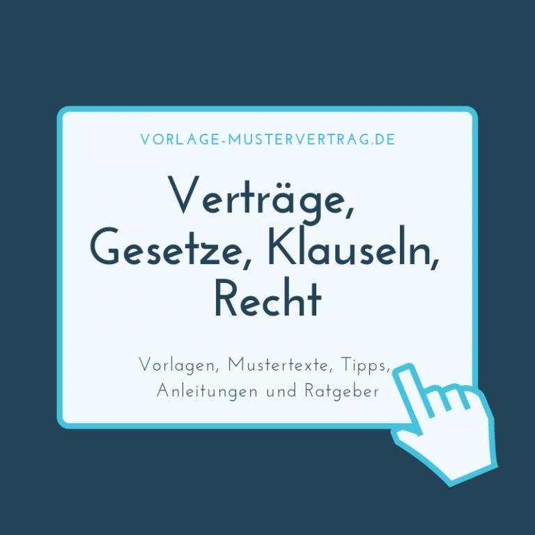 Mustervertrag Vorlagen - Vertragsrecht, Verträge, Vertragsarten